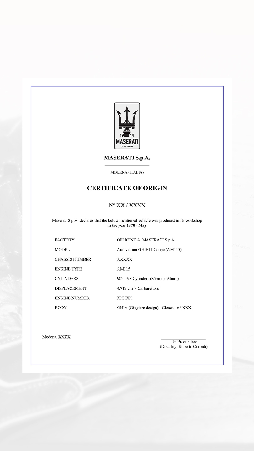 Current Certified Documents – Historical Archive | Maserati